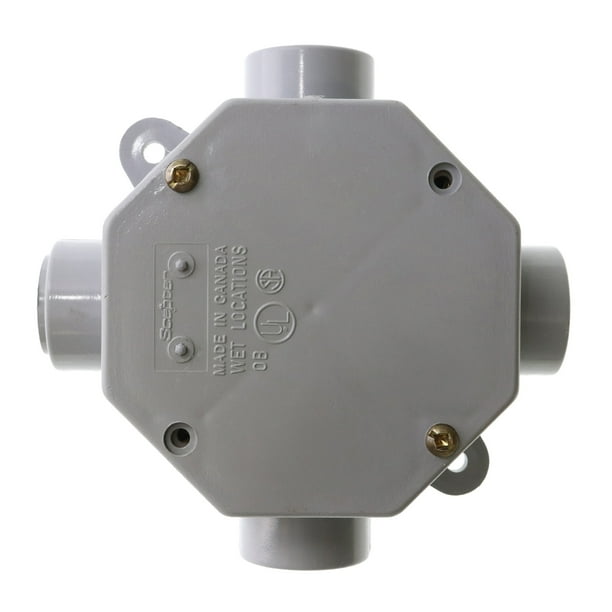 Kraloy 0B4015 Non-Metallic PVC Conduit Slab 4-Way Octagonal Box ...