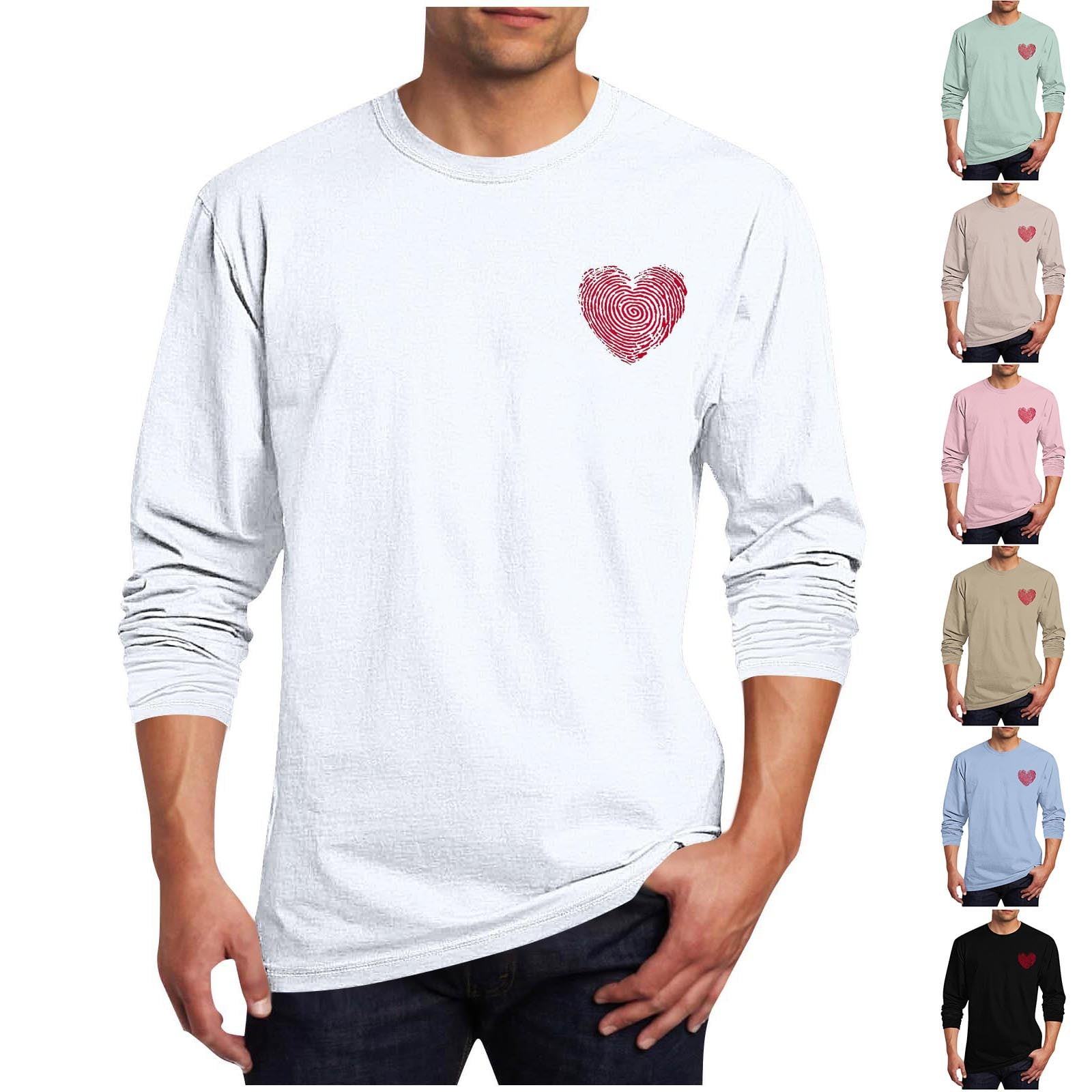 Click here for Vbtapa Mens Heart Print T Shirt Big And Tall Long... prices