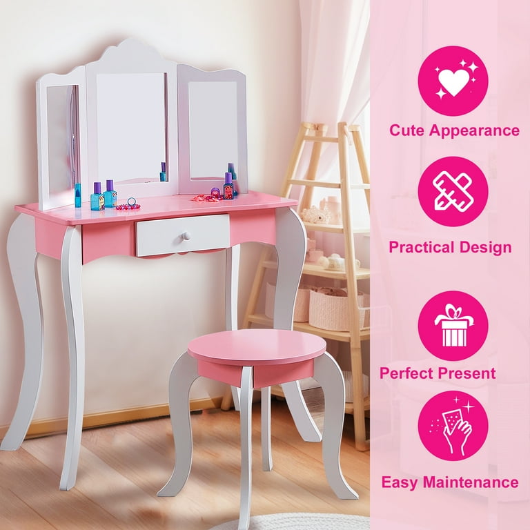 White Vanity Set For Teens