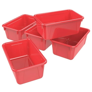 Storex Plastic Cubby Bin, Kids' Craft and Supply Storage, Clear, 5-Pack ...