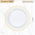 200PCS Gold Plastic Plates, 10.25 Inch Disposable Dinner Plates with ...