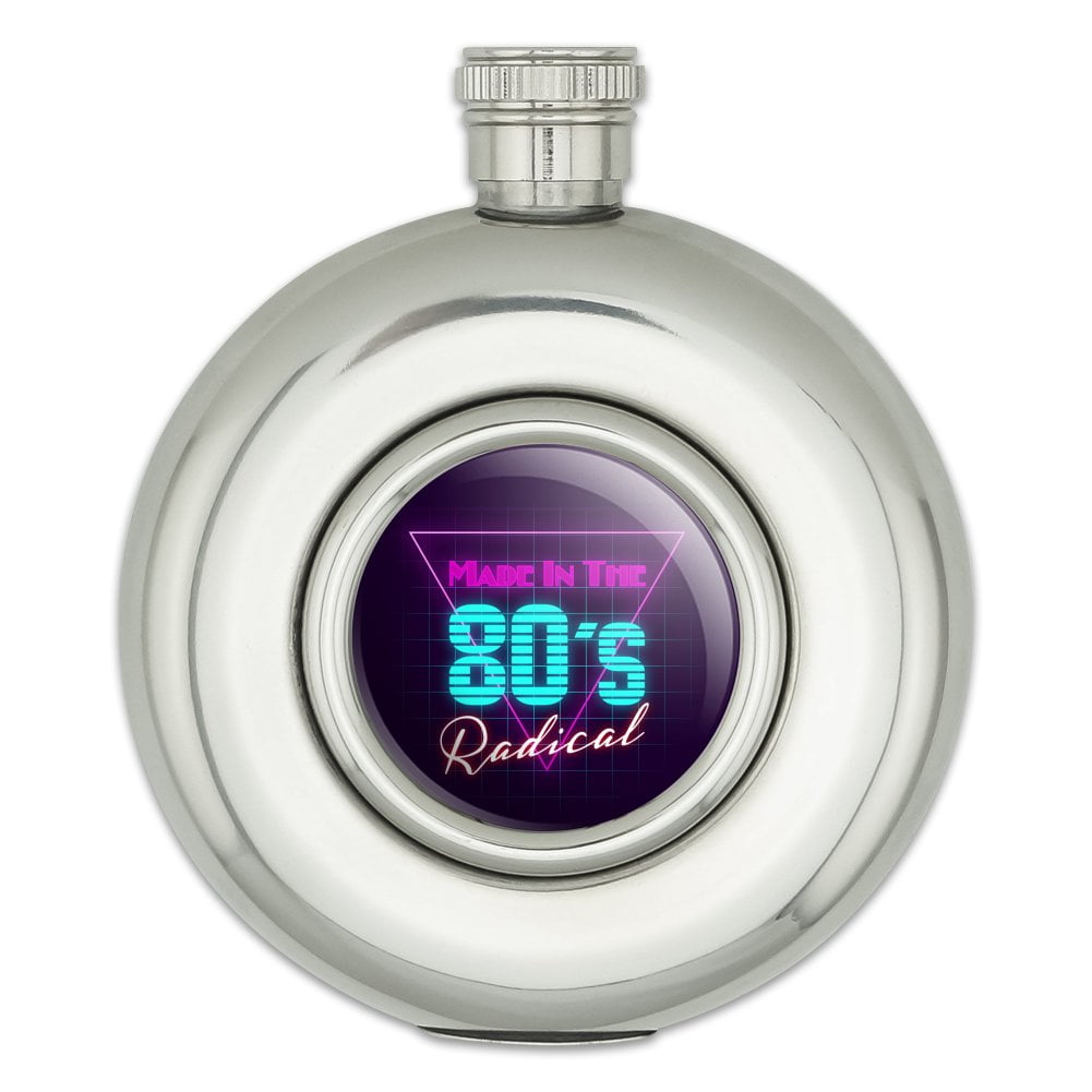 Made in the 80s Radical Round Stainless Steel 5oz Hip Drink Flask ...