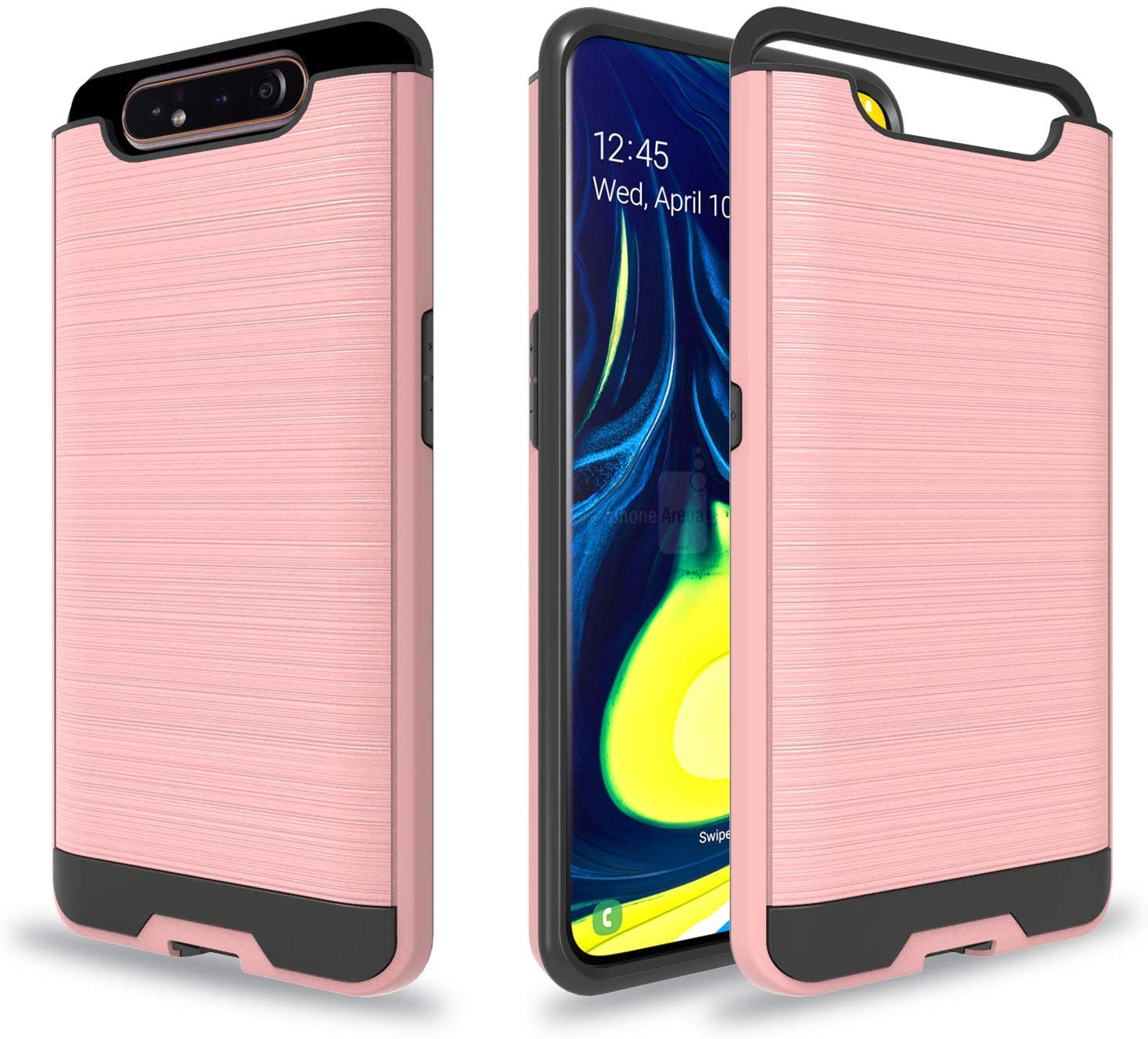 For Samsung Galaxy A80 / A90 Dual layer Metal Brushed W. Card Holder ...