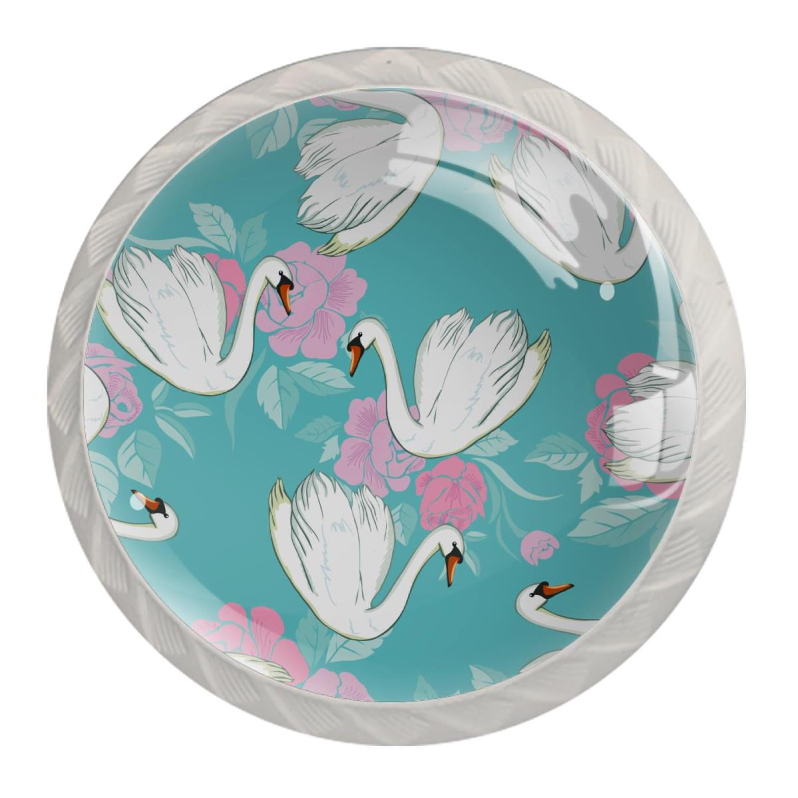 4 Pcs Swan Pattern Knobs for Kitchen Cabinet Cupboard Dresser Bookcase ...