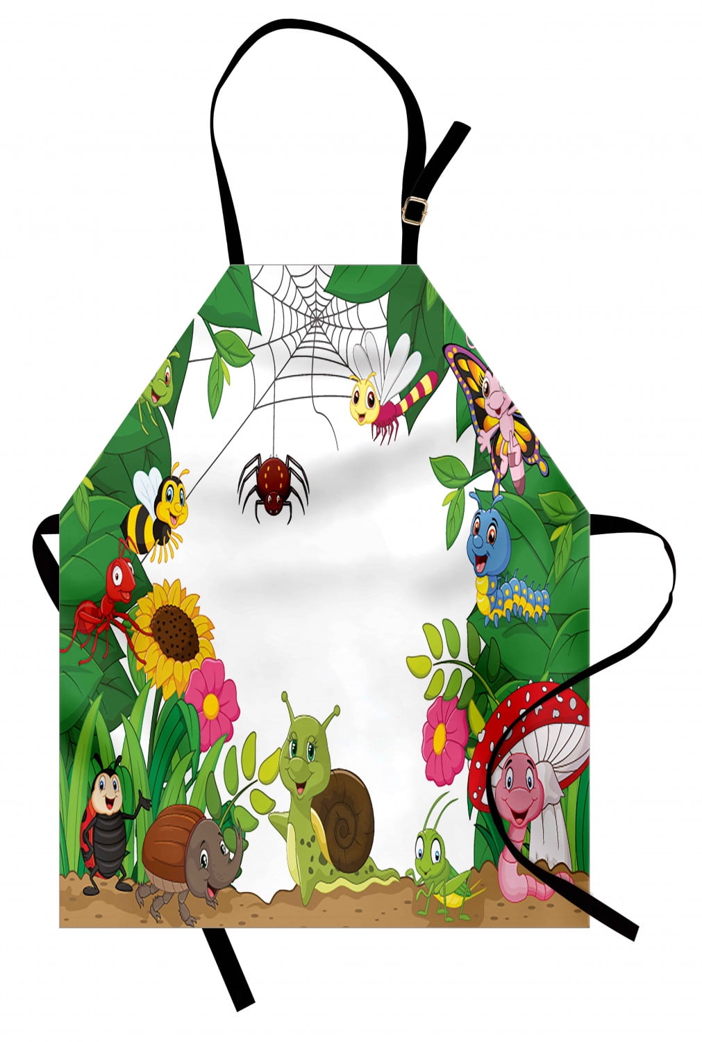 Nursery Apron Happy Little Butterflies Bugs Insects Comic Caterpillars ...