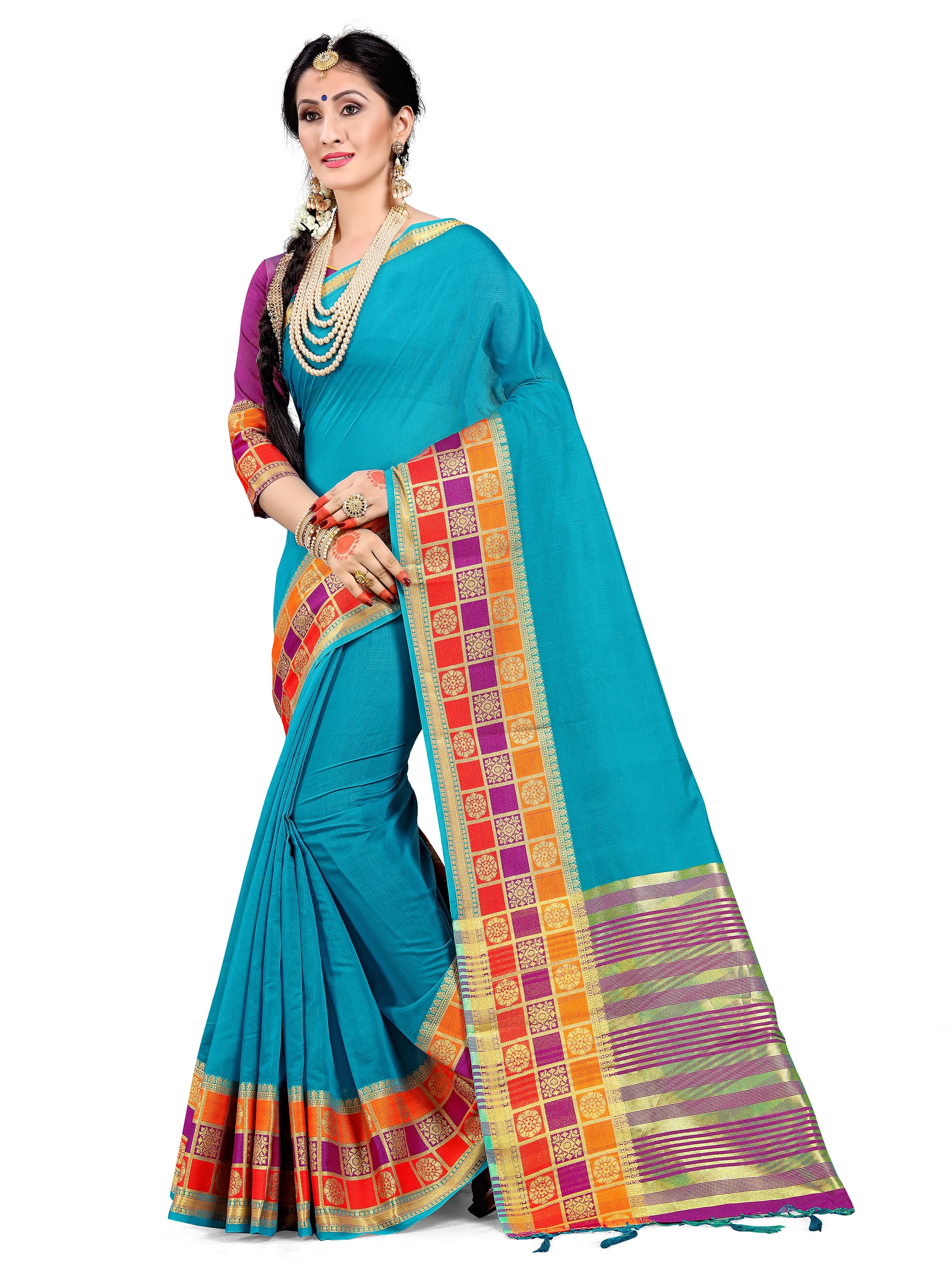 Sarees for Women Cotton Silk Woven Saree l Indian Wedding Gift Sari ...