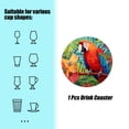 Ceramic Stone Coasters for Drinks Set of 1, Macaw Parrot on Branch ...