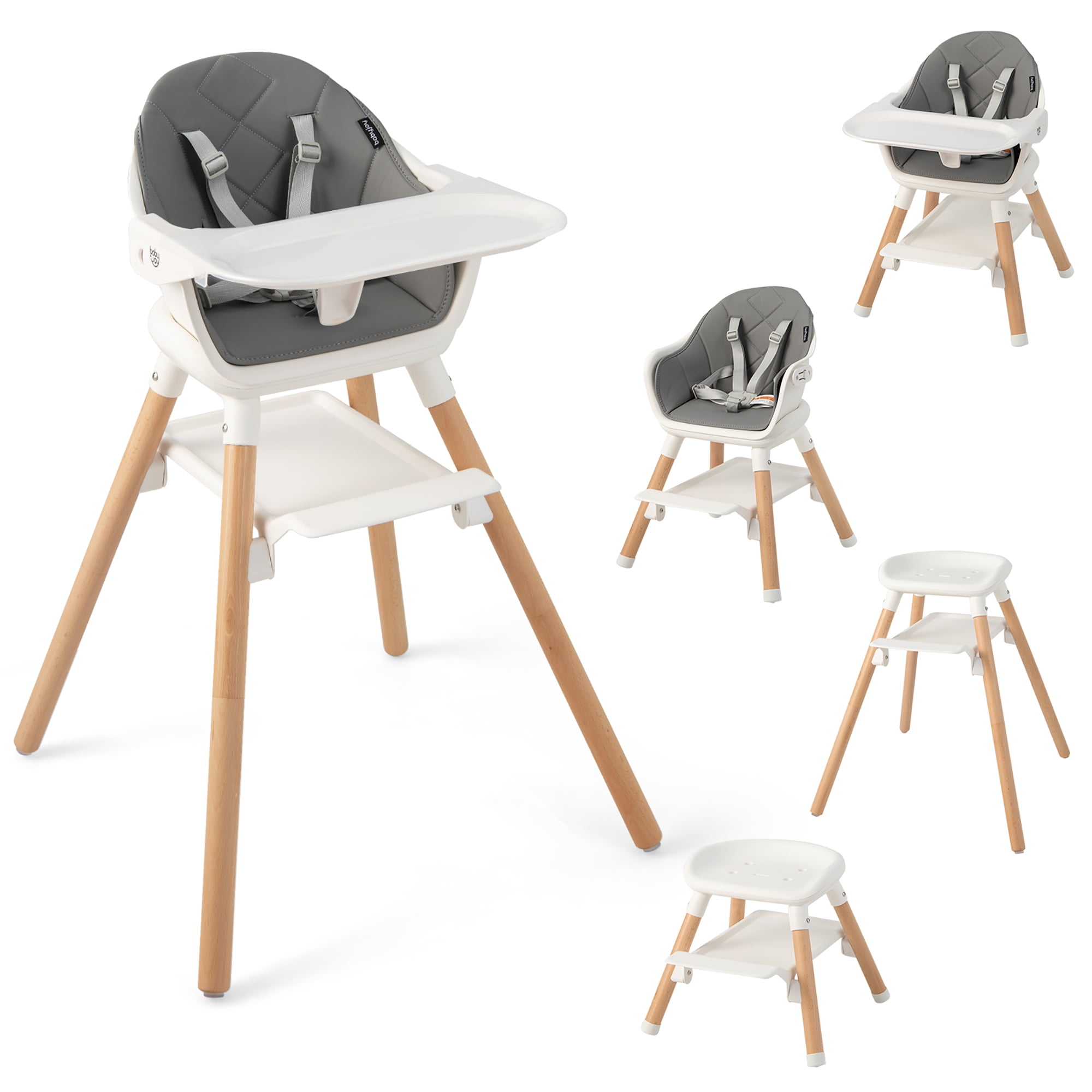 Click here for Costway 6-In-1 Convertible Wooden Baby Highchair I... prices