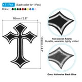 Uxcell Non-woven Fabric Cross Embroidered Patch Iron on Decorative ...