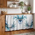Abstract Art Cabinet Curtains for Kitchen 28"W x 51"L, Watercolor Blue ...