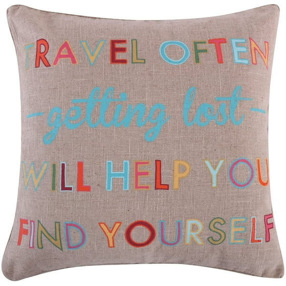 Levtex Home Viviana Decorative Pillow - Embroidered Flowers, 18x18in ...