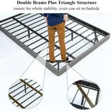 Gyfimoie Queen Floating Bed Frame with LED Lights, Modern Upholstered ...