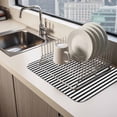 Black Striped Dish Drying Mats for Kitchen Counter, Modern Stripes ...