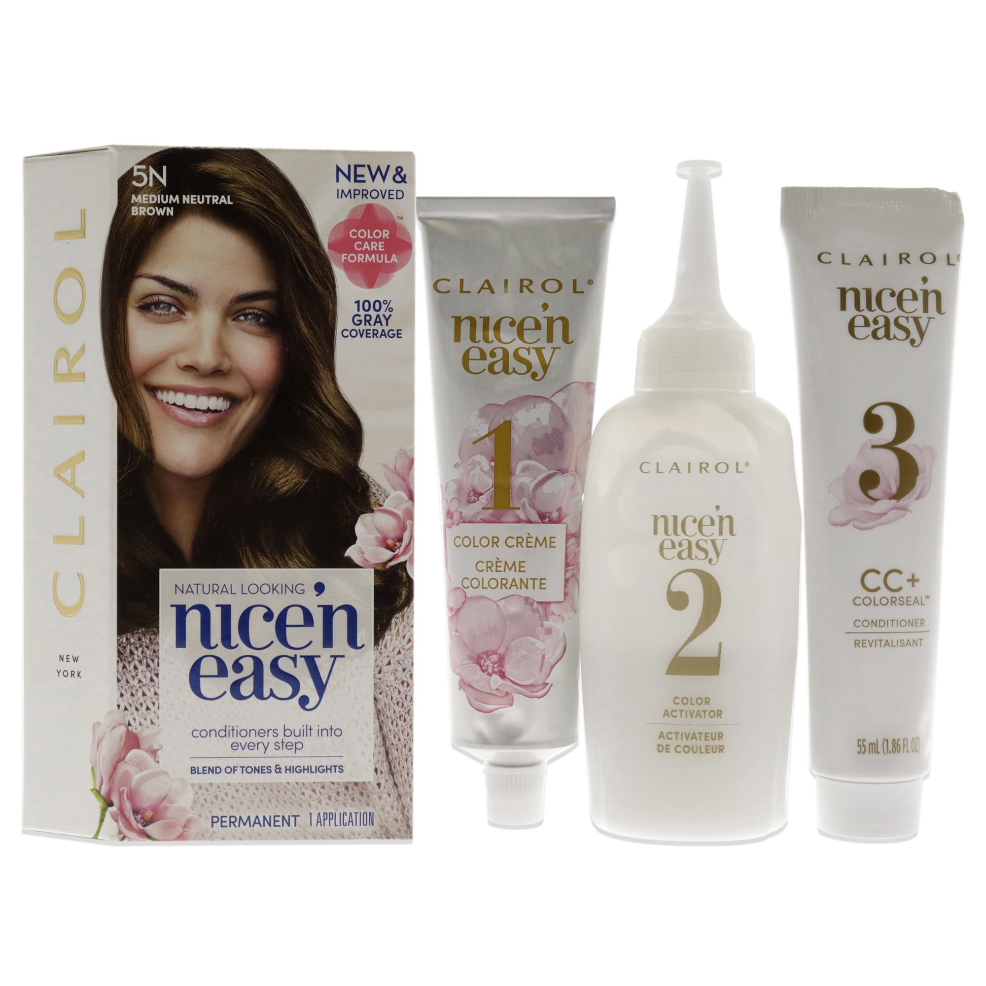 Color de pelo Clairol Professional Coloración permanente Nice n Easy 5N ...