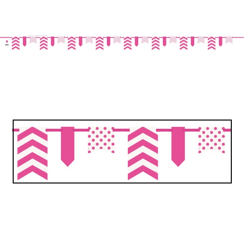 Hot Pink Dots and Chevrons Paper Pennant Banner - Walmart.com