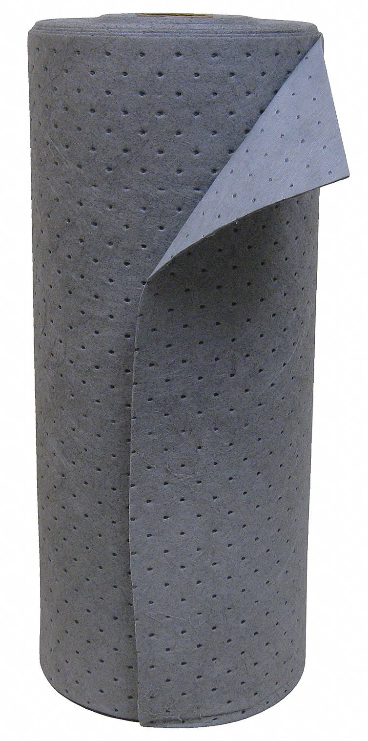 Brady Spc Absorbents Absorbent Roll,Universal,Gray,150 ft.L BRU150 ...