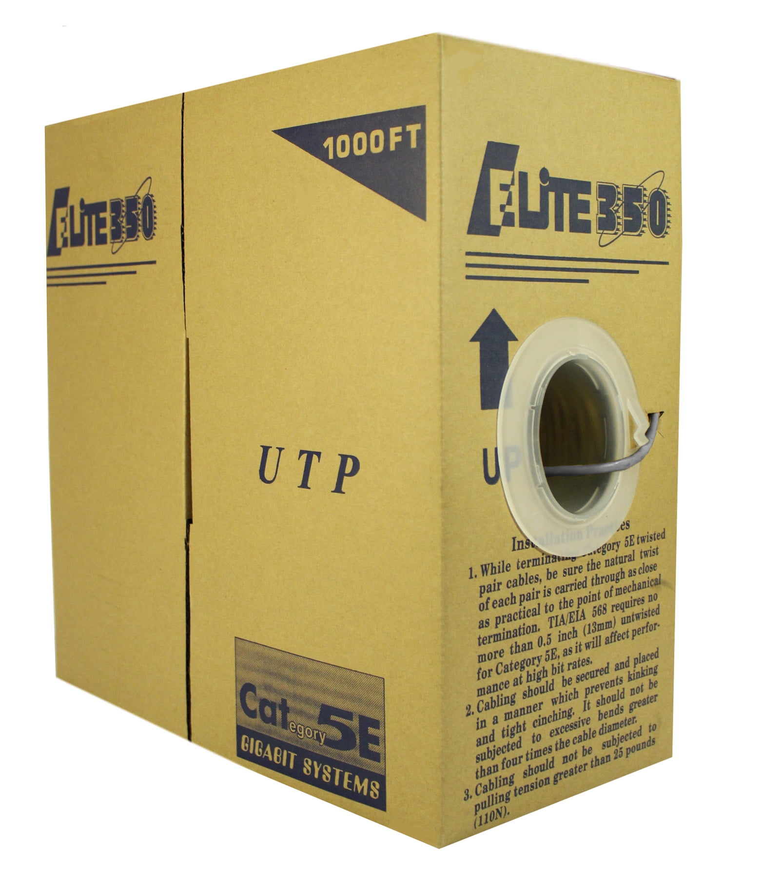 Infinity Cable CAT5E Solid CMR 100% Pure Copper, Bulk Cable 1000ft ...