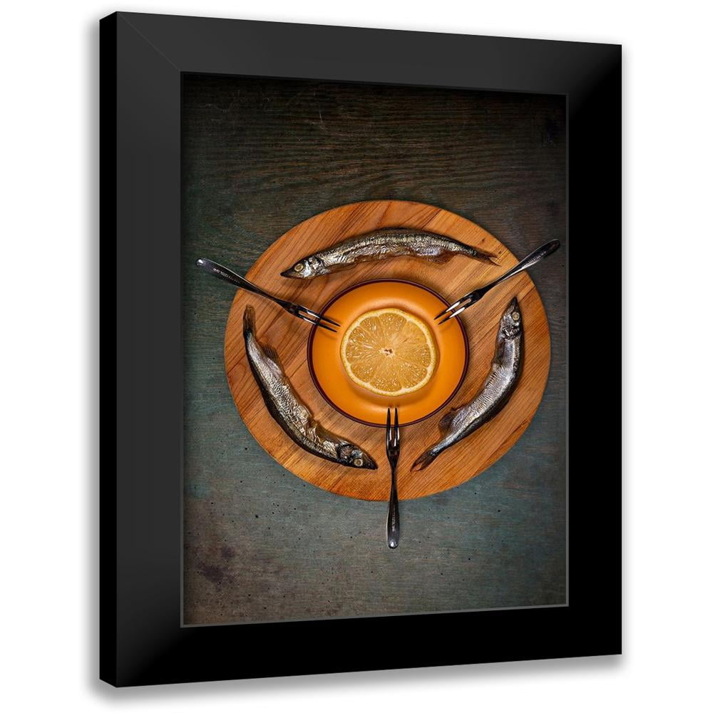 Amer, E. 11x14 Black Modern Framed Museum Art Print Titled - Three fish ...