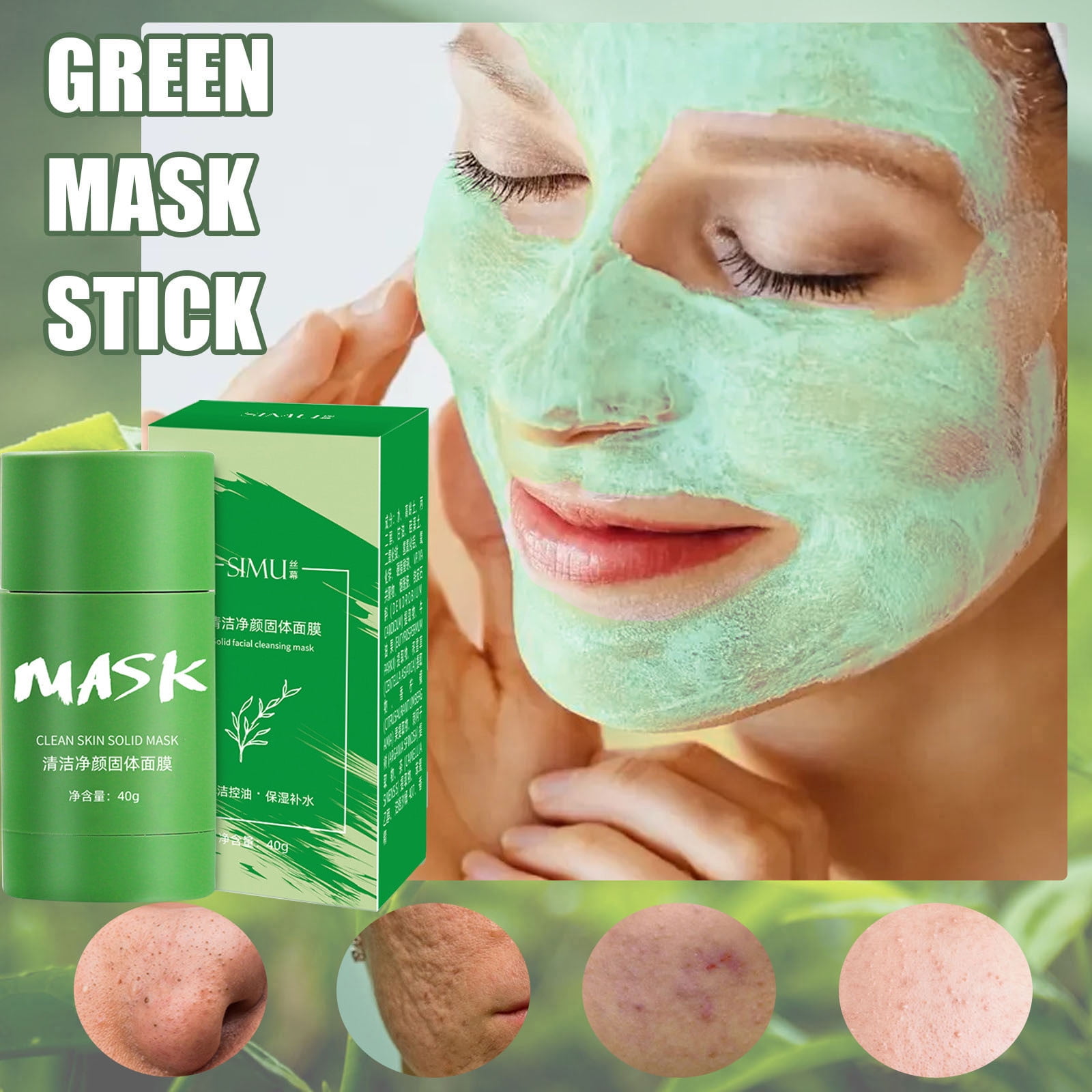 Puntoco Mascarilla de té verde en barra con extracto de té verde que ...
