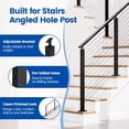 Black Stair Cable Railing Post 42 Inch for 25-35 Degrees Stair 42"x2"x2 ...