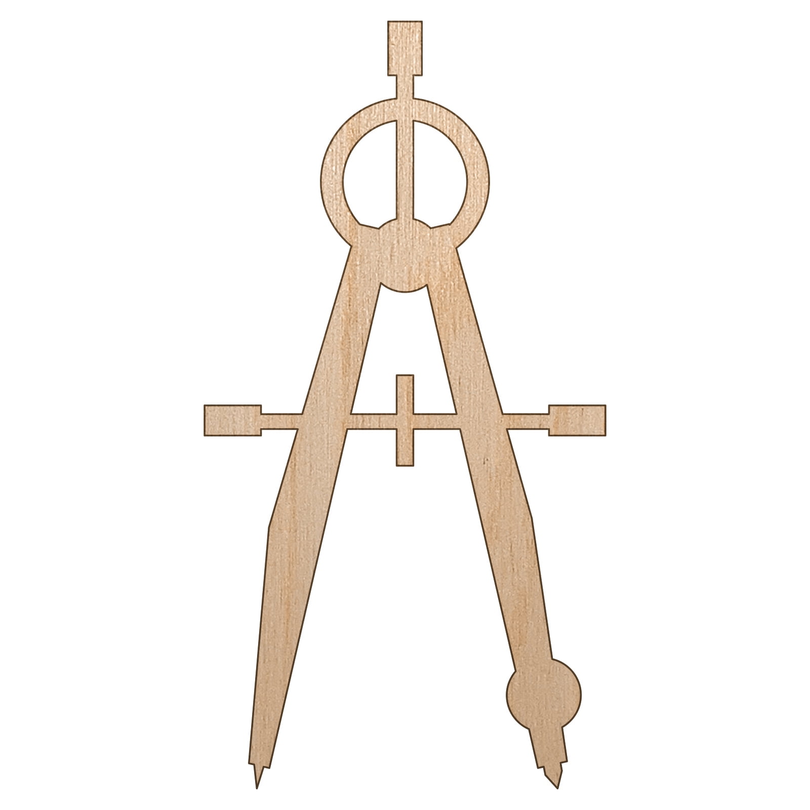 Drafting Geometric Compass Mechanical Engineer Wood Shape Unfinished ...