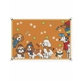 Cartoon Puppy Sun Shade Sail 8'X10' Dag Paw Print Bone Balls Brown ...