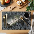 3D Cracked Ground Placemats Set of 12 Path Modern White Stone Surface ...