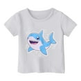 Bibifish Girls Tshirts Summer Fun Cartoon Shark Graphic Crewneck Short ...