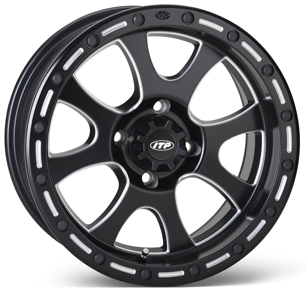 ITP Tsunami Milled/Black ATV Wheel Front/Rear 15x7 4/137 - (5+2 ...