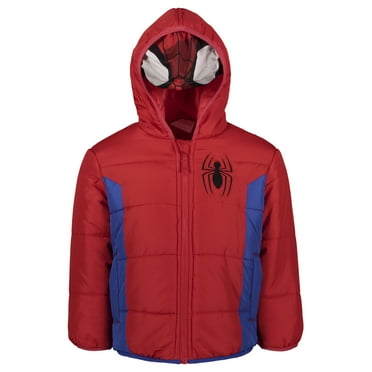 Marvel Avengers Toddler Boys Zip Up Winter Coat Puffer Jacket Red/White ...