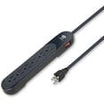 HSAPOW-6-Outlet Surge Protector with 6-ft Braided Extension Cord, 500 ...