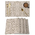 Brown Wavy Lines Placemats Set of 4 Country Abstract Watercolor ...