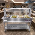 1800W Commercial Food Warmer, Silver Steam Table, Stainless Steel ...