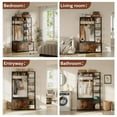 Hall Tree, Country Style, Retro Brown, 5-in-1 with Bench and Shoe ...