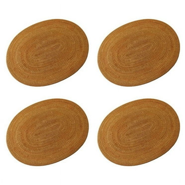 Kouboo Loma Oval Rattan Placemat, Set of 2 Pieces, Oval Round Table ...