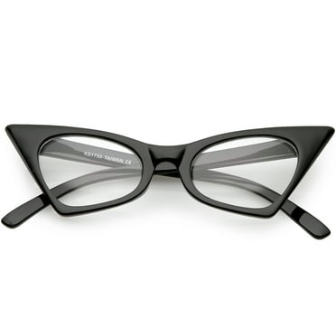 Extreme Thin Small Rectangle Sunglasses Mirrored Lens 49mm (Black ...