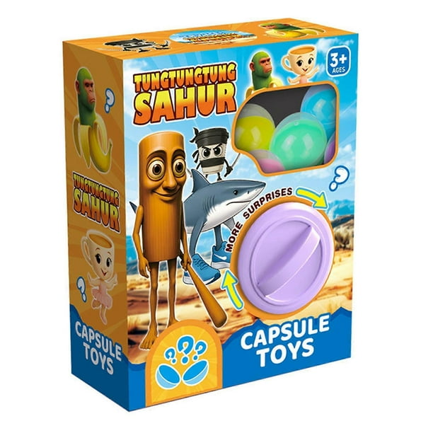 6-Pack Brainrot Italian Gashapon Toys, Fun Mystery Egg Blind Box ...