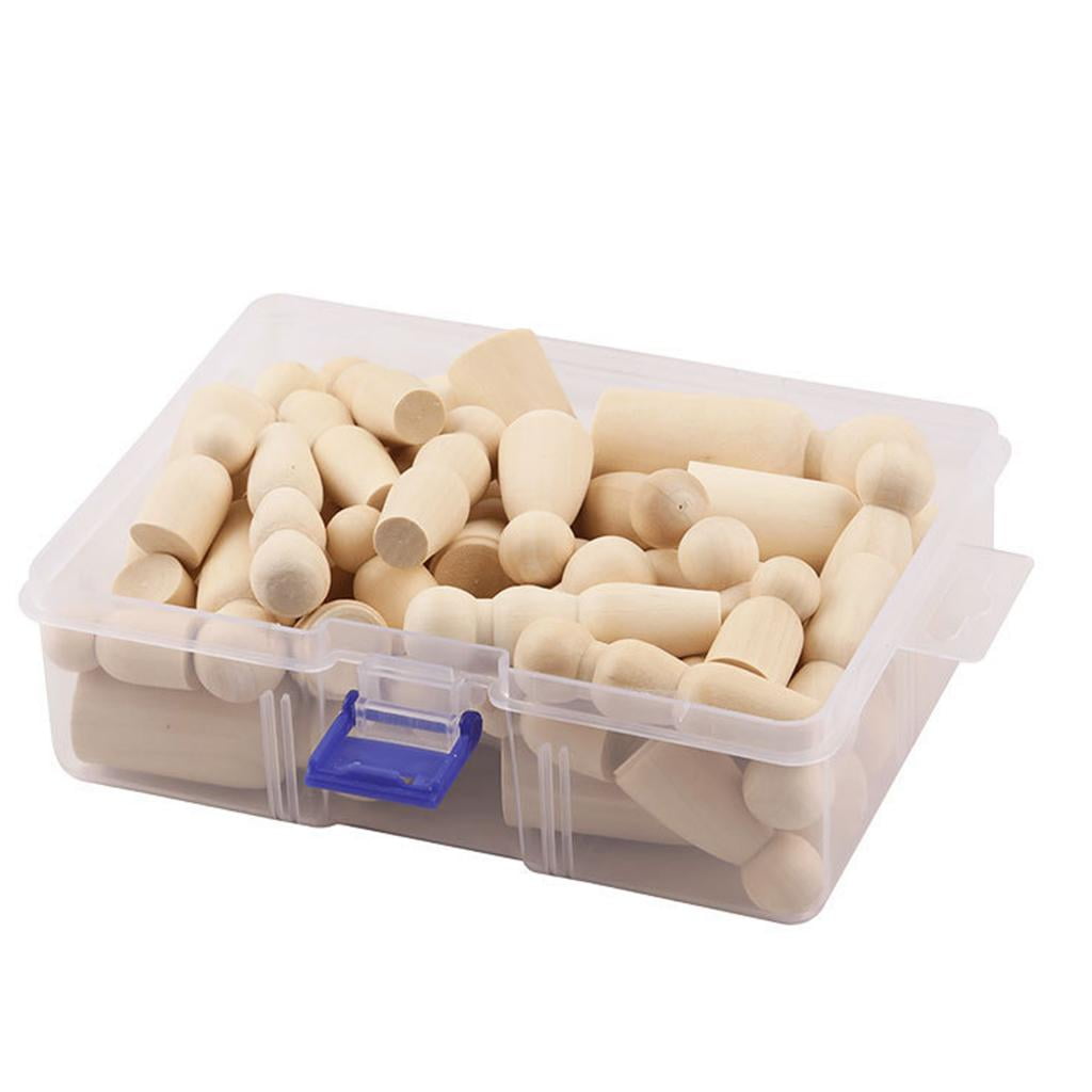 40Pcs Nature Wooden Peg Dolls Unfinished People,Wooden Decorative DIY ...
