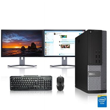 Restored Dell Dual Monitor Desktop Computer Intel i5 3.1GHz 8GB Memory ...