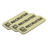 Recruiter 1 x 3" Name Tag/Badge, Brushed Gold, (3 Pack) - Walmart.com