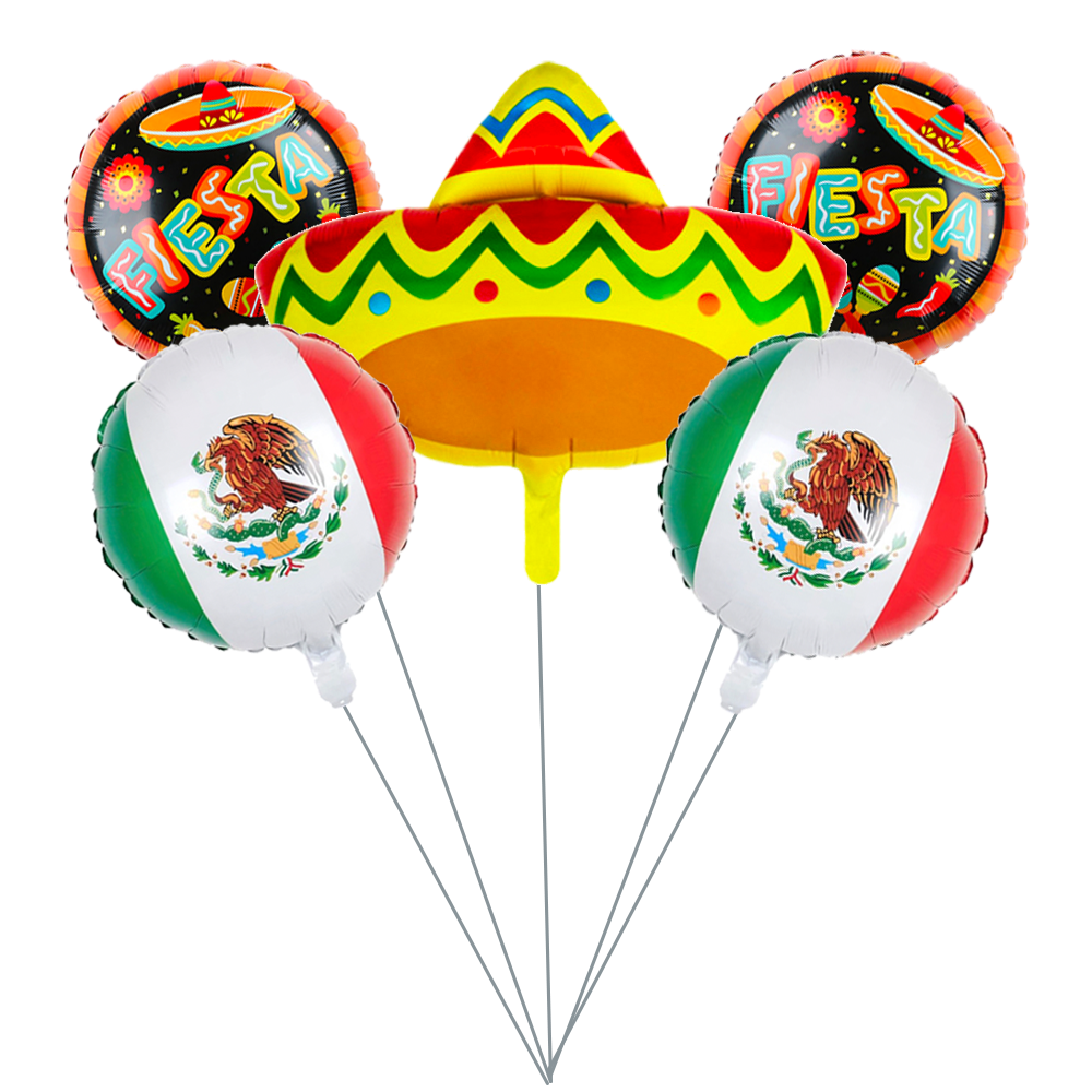 Cinco de Mayo Balloon Bouquet - Mexican Flag Balloons Fiesta Balloons ...