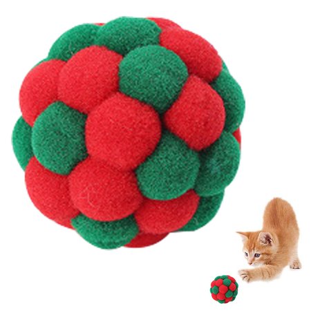 Colourful Cat Ball, Handmade Plush Bouncy Ball And Bark Interactive Toy ...