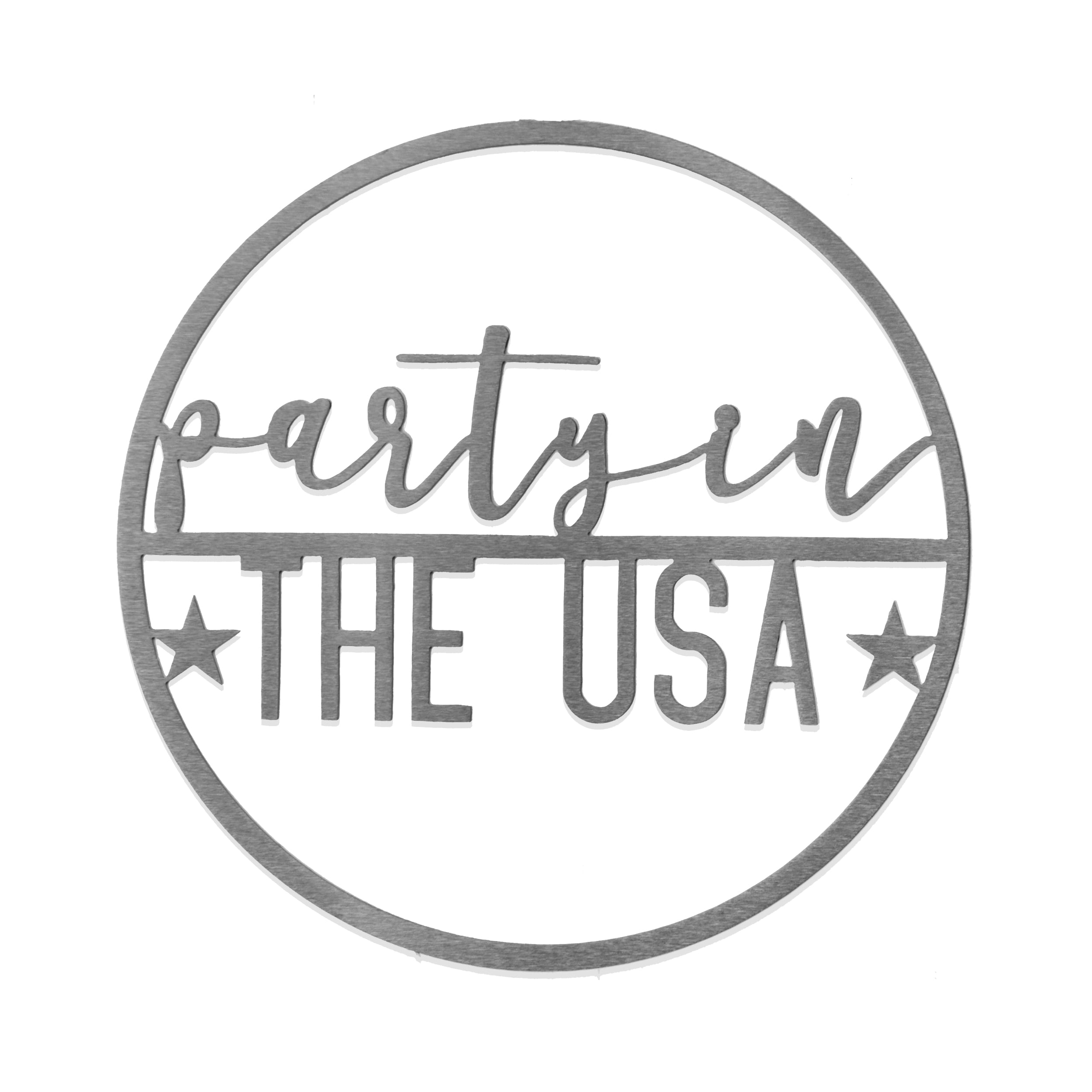 Rusted Orange White Metal 15" Minimalist Party in the USA Summer ...