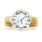 Super Size Gold Watch, Large Face, Easy Read, Stretch Band - Walmart.com