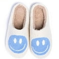 BERANMEY Unisex Cute Smile Face Slippers, Soft Plush Warm Slip-On, Non ...