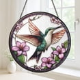Colorful Hummingbird Stained Glass Suncatcher – Decorative Round Window ...