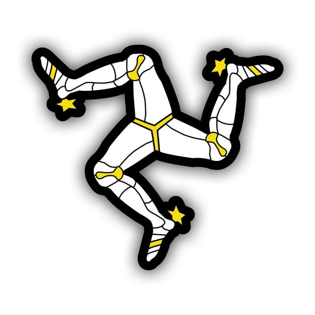 Isle of Man Triskelion Sticker Decal - Self Adhesive Vinyl - Weatherproof - Made in USA - flag ...