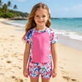 Byoo Toddler Girl UPF 50 Two Piece Rash Guard Swimwear Butterfly Print ...
