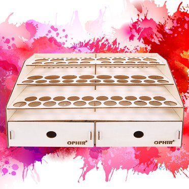 58-Holes Wooden Bottle Storage Rack,craft Cosmetic Makeup Bottle ...