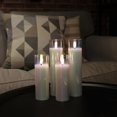 Rhytsing Set of 4 Flameless Glass LED Candles, Pearl Shinning, Battery ...